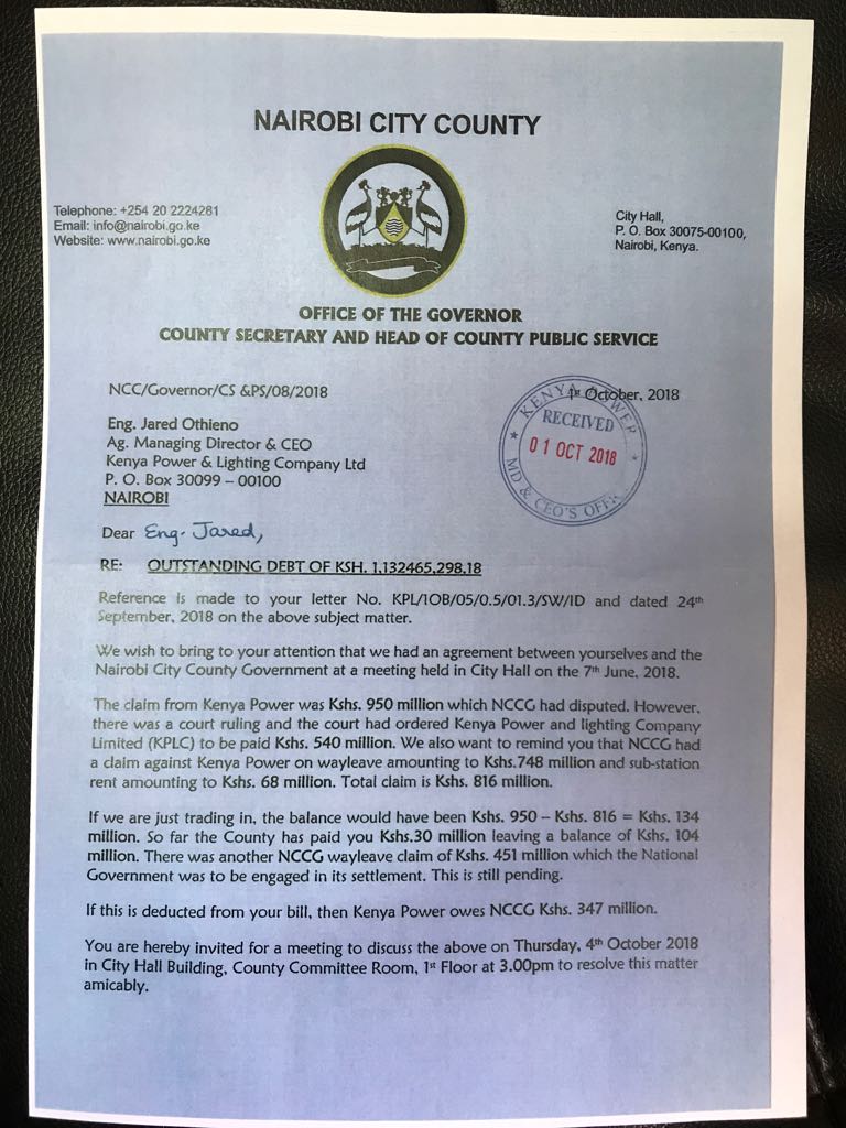 Mike Sonko Writes to Kenya Power Over City Hall Debts - Kenyans.co.ke