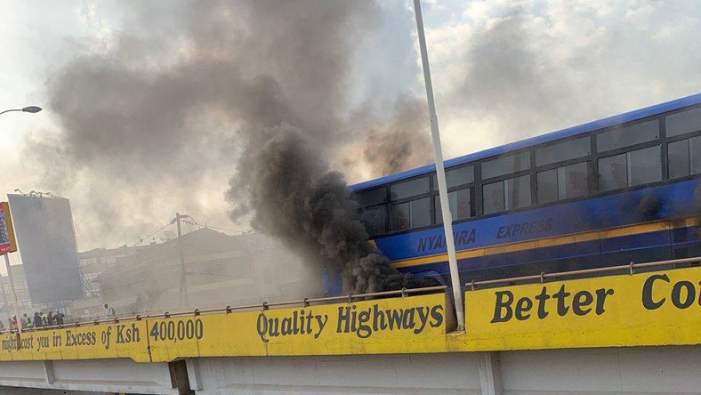 Bus With Passengers Bursts Into Flames on Thika Superhighway - Kenyans ...