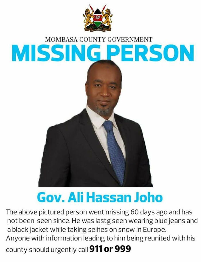 Mombasa Governor Hassan Joho Responds to Questions on His Whereabouts ...