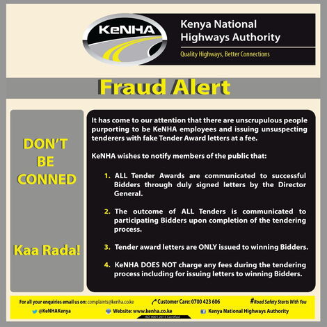 KeNHA Exposes Fraud Scheme Targeting Businesses - Kenyans.co.ke