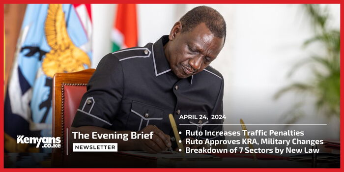 Ruto Signature Multiplies Fines for Drivers, Drastic Changes in ...